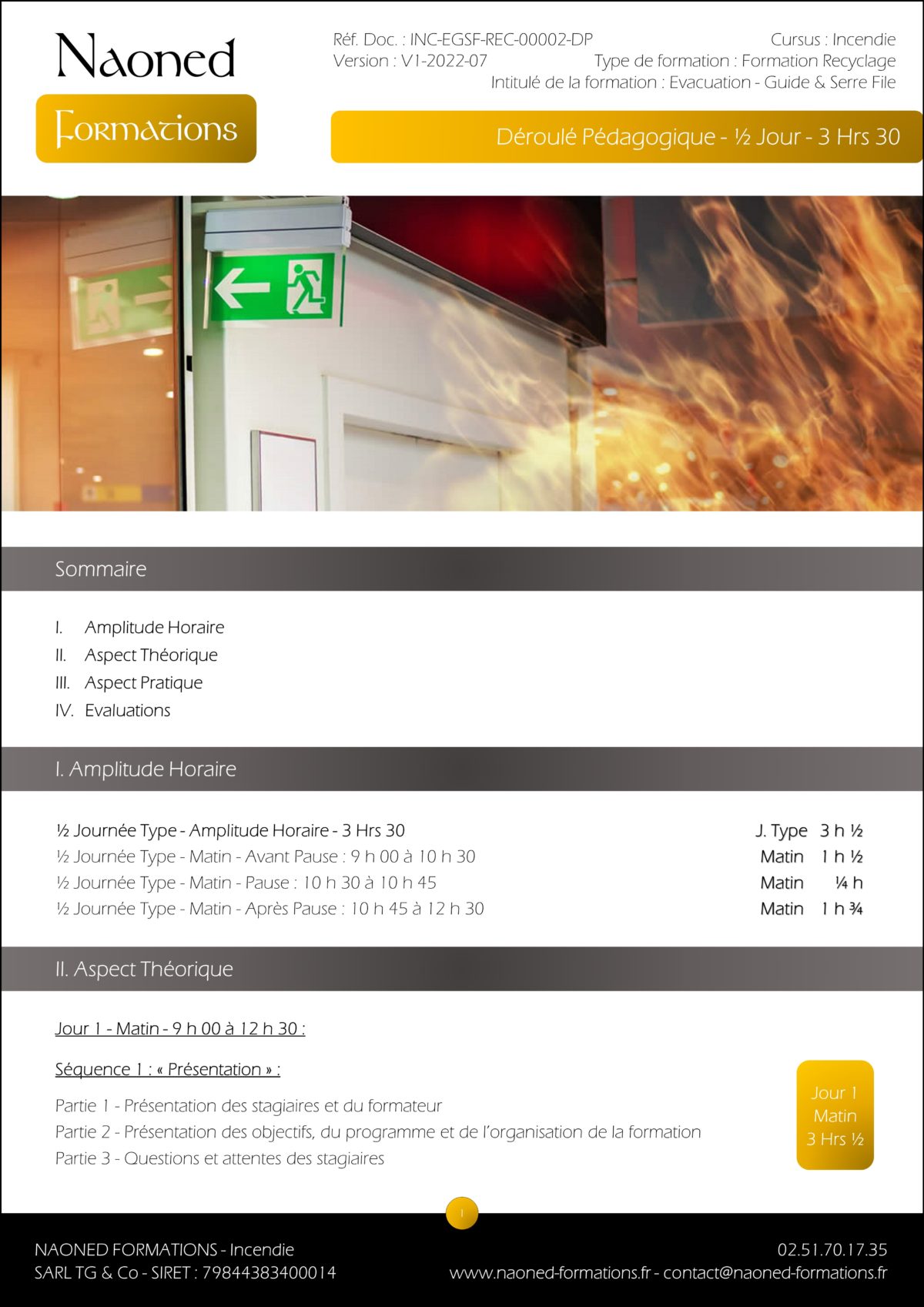 Formation Evacuation - Guide & Serre File - Recyclage - NAONED Formations